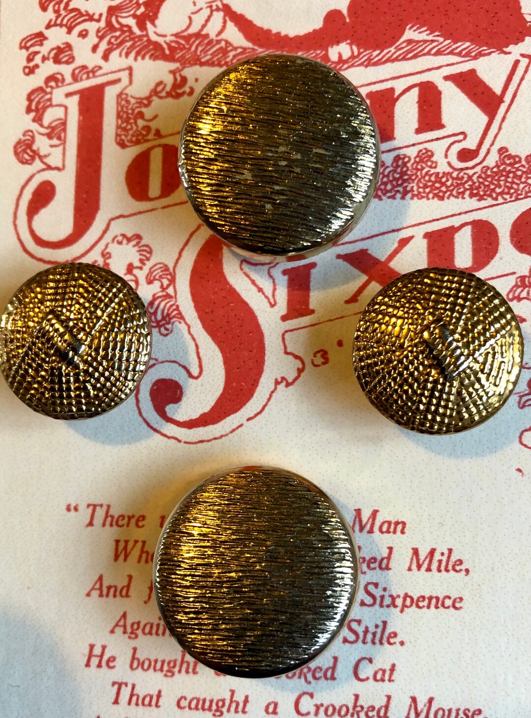 6 X Vintage 1950s/1960s Metallic Gold, Shank Back Buttons - Etsy