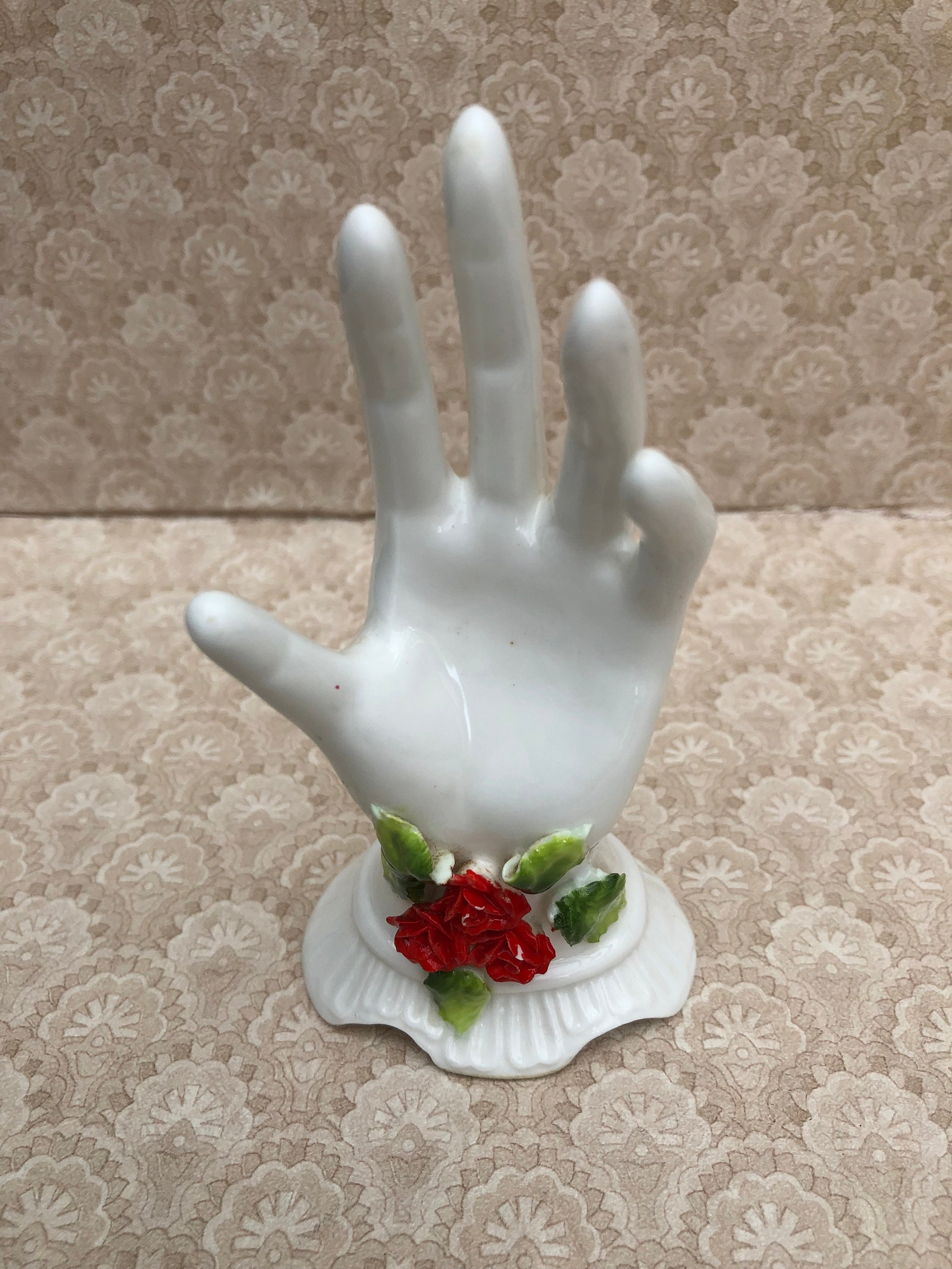 Victorian Style Bone China Ladies Hand Finger Ring - Etsy