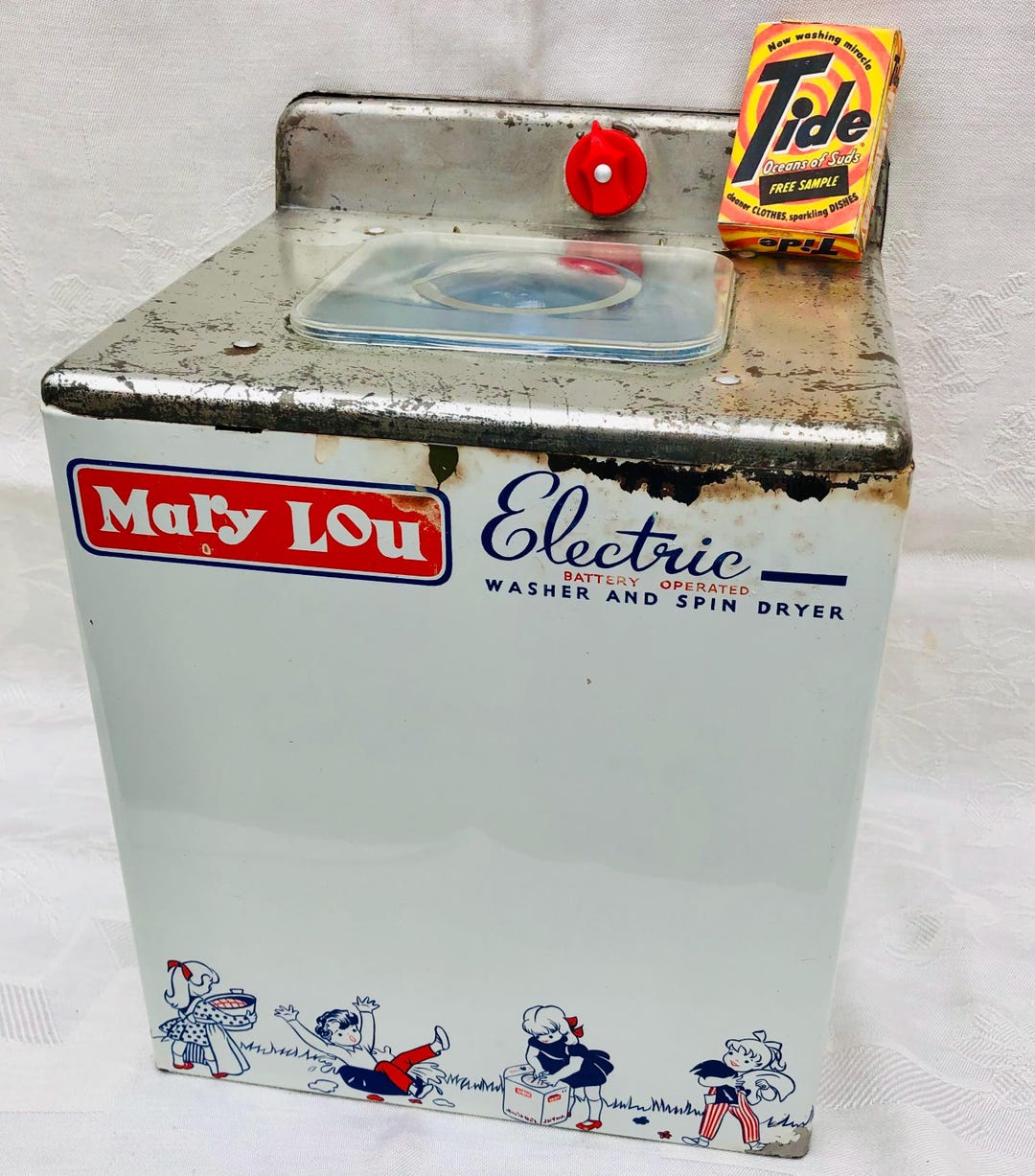 1950s Vintage Chad Valley “mary Lou” Tin Plate Washer & Spin Dryer Toy ...