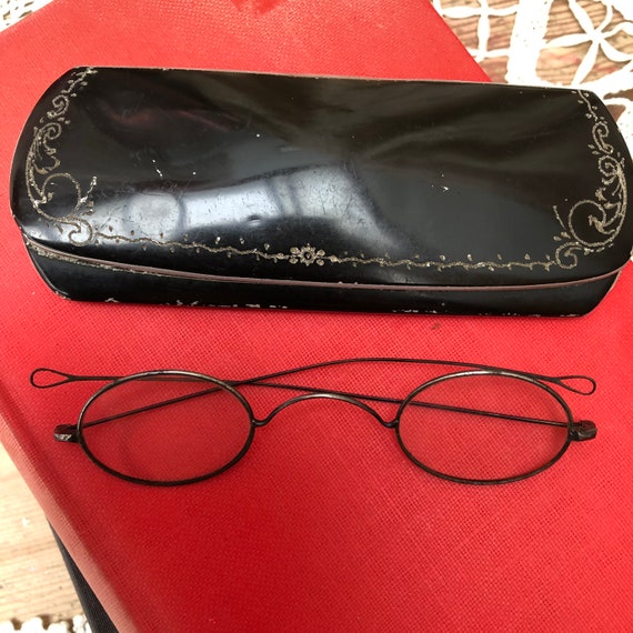 Antique Victorian Spectacles & Original Inlaid Lacque… - Gem