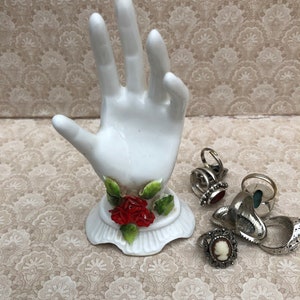Victorian Style Bone China Ladies Hand Finger Ring - Etsy