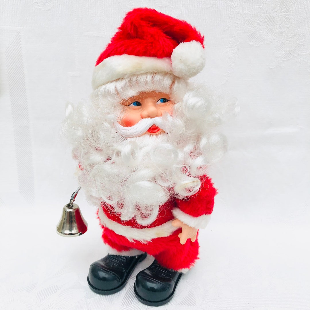 Vintage Musical Santa Doll, Walking Santa Doll, Rings His Bell, Kitschy ...
