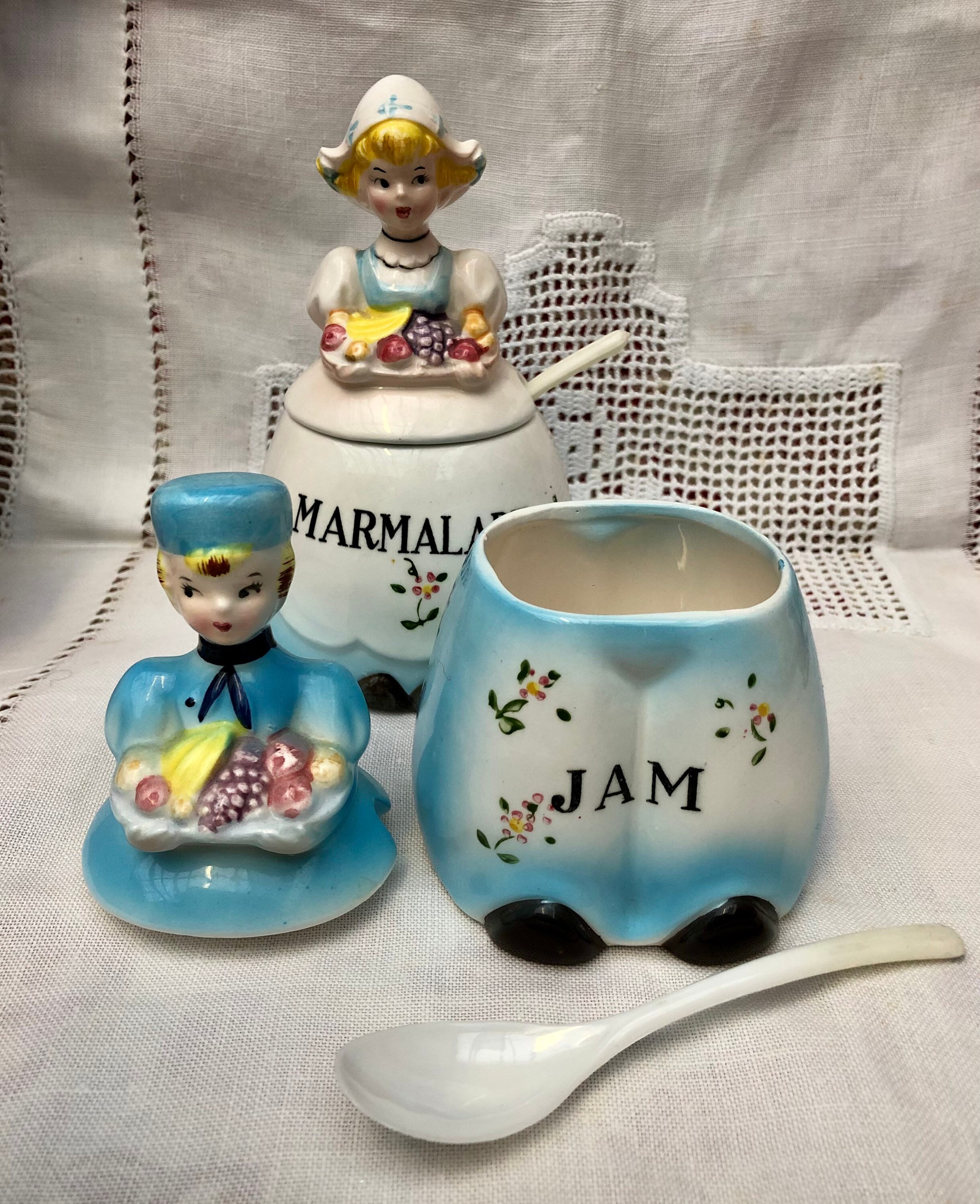 Vintage 1950s Fairylite Kitsch Ceramic Preserve Pots - Etsy