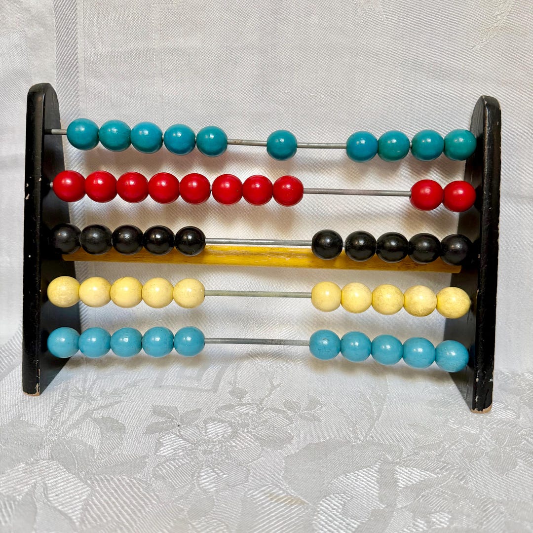 1960s Wooden Beaded Abacus by BRIO, Original Vintage Counting Toy Made ...