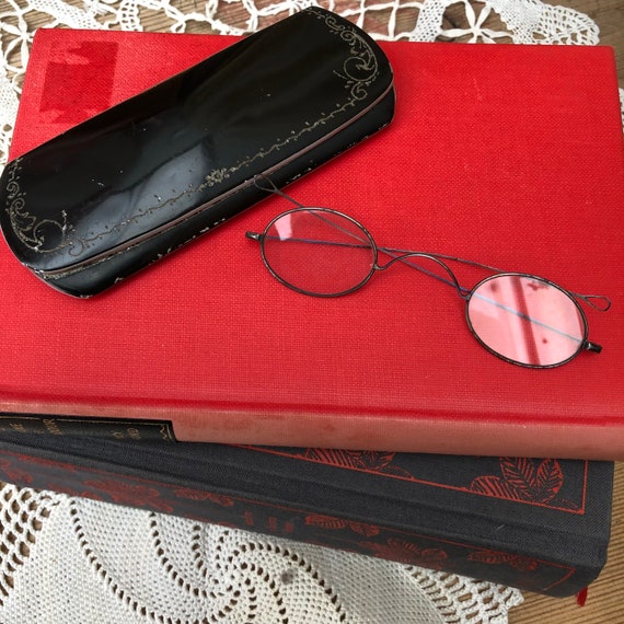 Antique Victorian Spectacles & Original Inlaid Lacque… - Gem