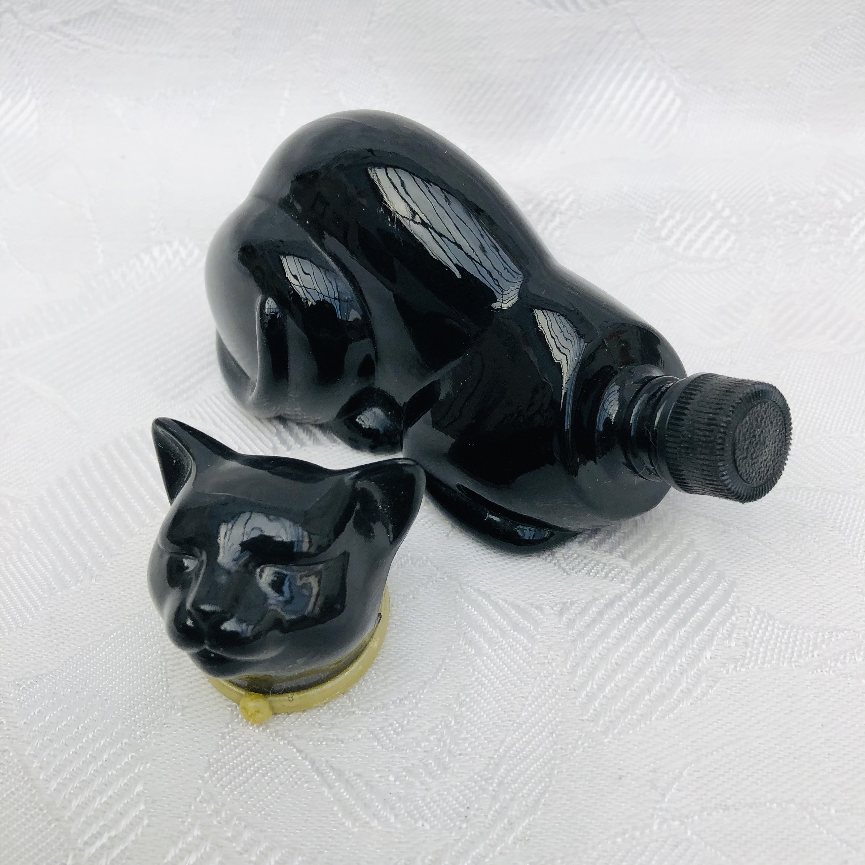 Vintage Avon 1970s Black Glass Cat Perfume Bottle Empty - Etsy