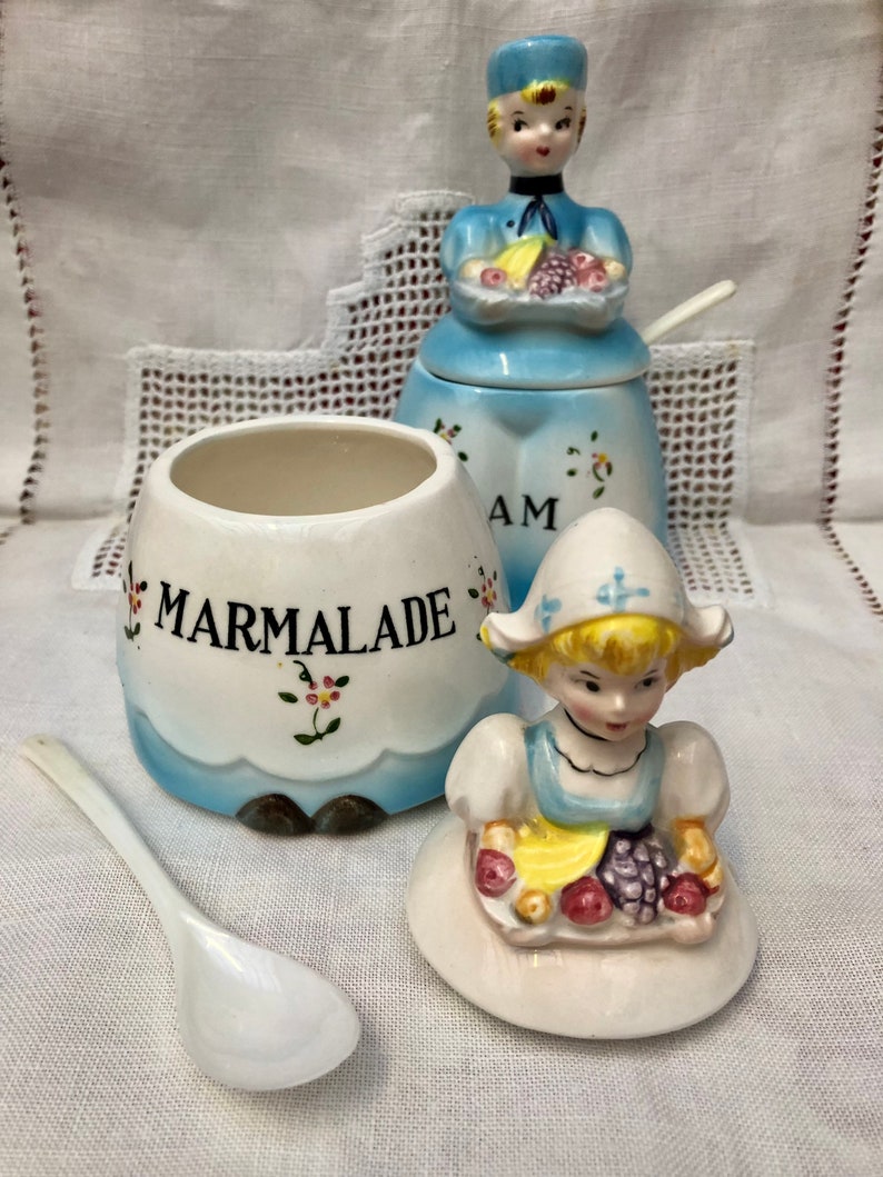 Vintage 1950s Fairylite Kitsch Ceramic Preserve Pots - Etsy