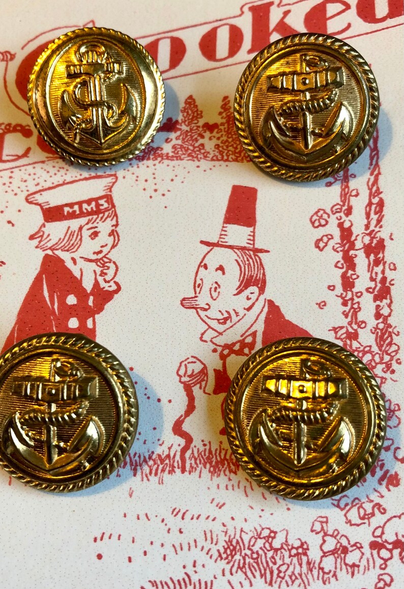 Vintage Anchor, Military, Naval Buttons, Metal Shanked - Etsy