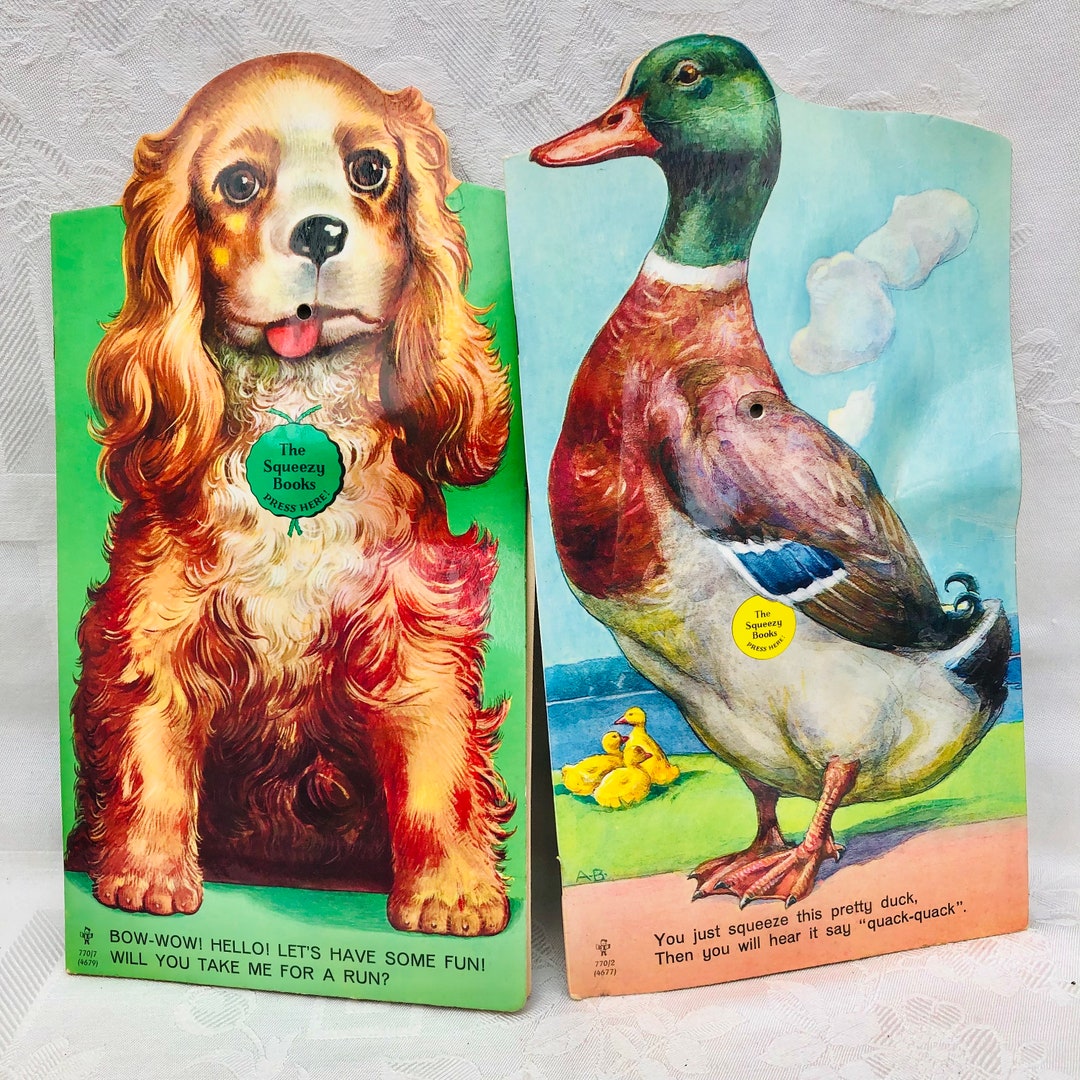 1950s Children’s Squeak Books, the Squeezy Books, Set of 2 Midcentury ...