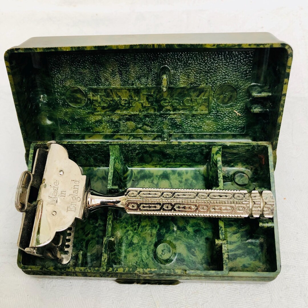 Antique 1912 Ever-ready Chrome Plated, Safety Razor With Original Green ...