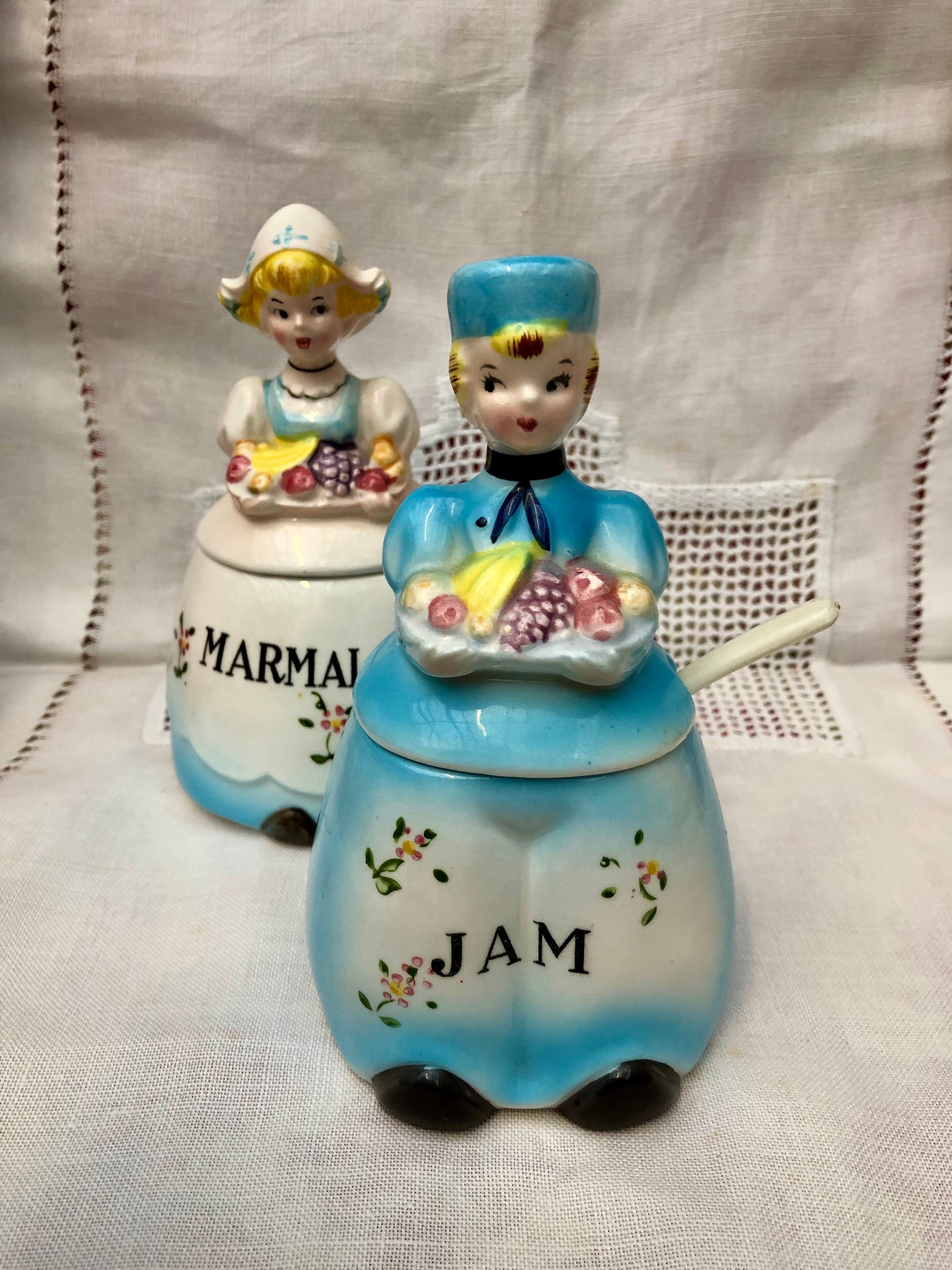 Vintage 1950s Fairylite Kitsch Ceramic Preserve Pots - Etsy