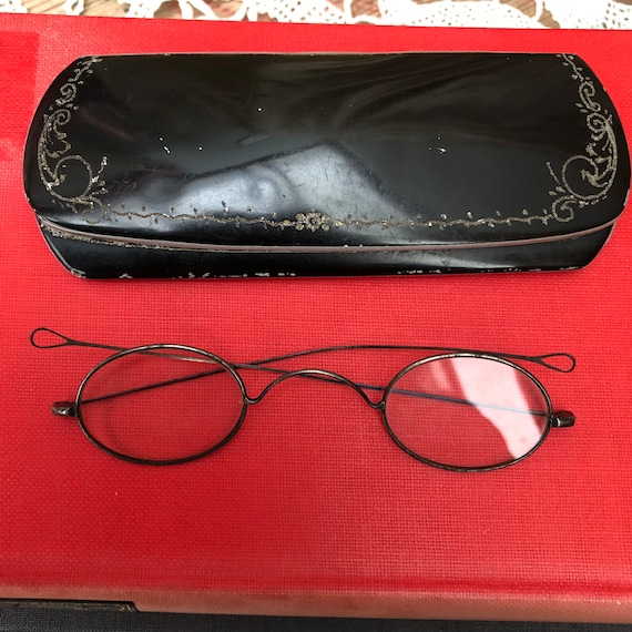 Antique Victorian Spectacles & Original Inlaid Lacque… - Gem