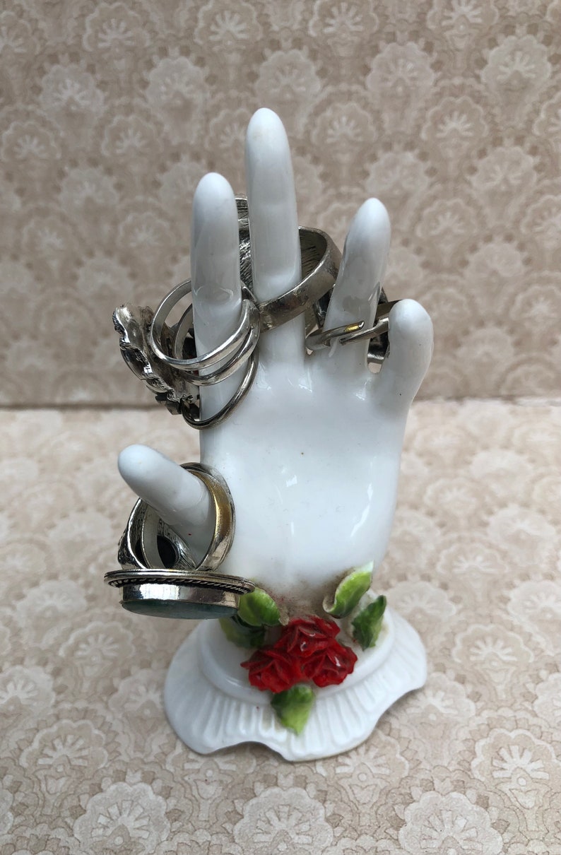 Victorian Style Bone China Ladies Hand Finger Ring - Etsy
