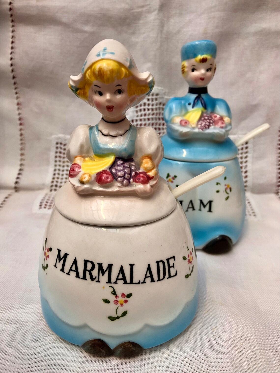 Vintage 1950s Fairylite Kitsch Ceramic Preserve Pots - Etsy