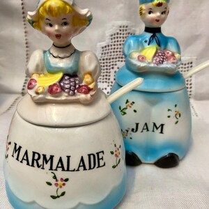 Vintage 1950s Fairylite Kitsch Ceramic Preserve Pots - Etsy