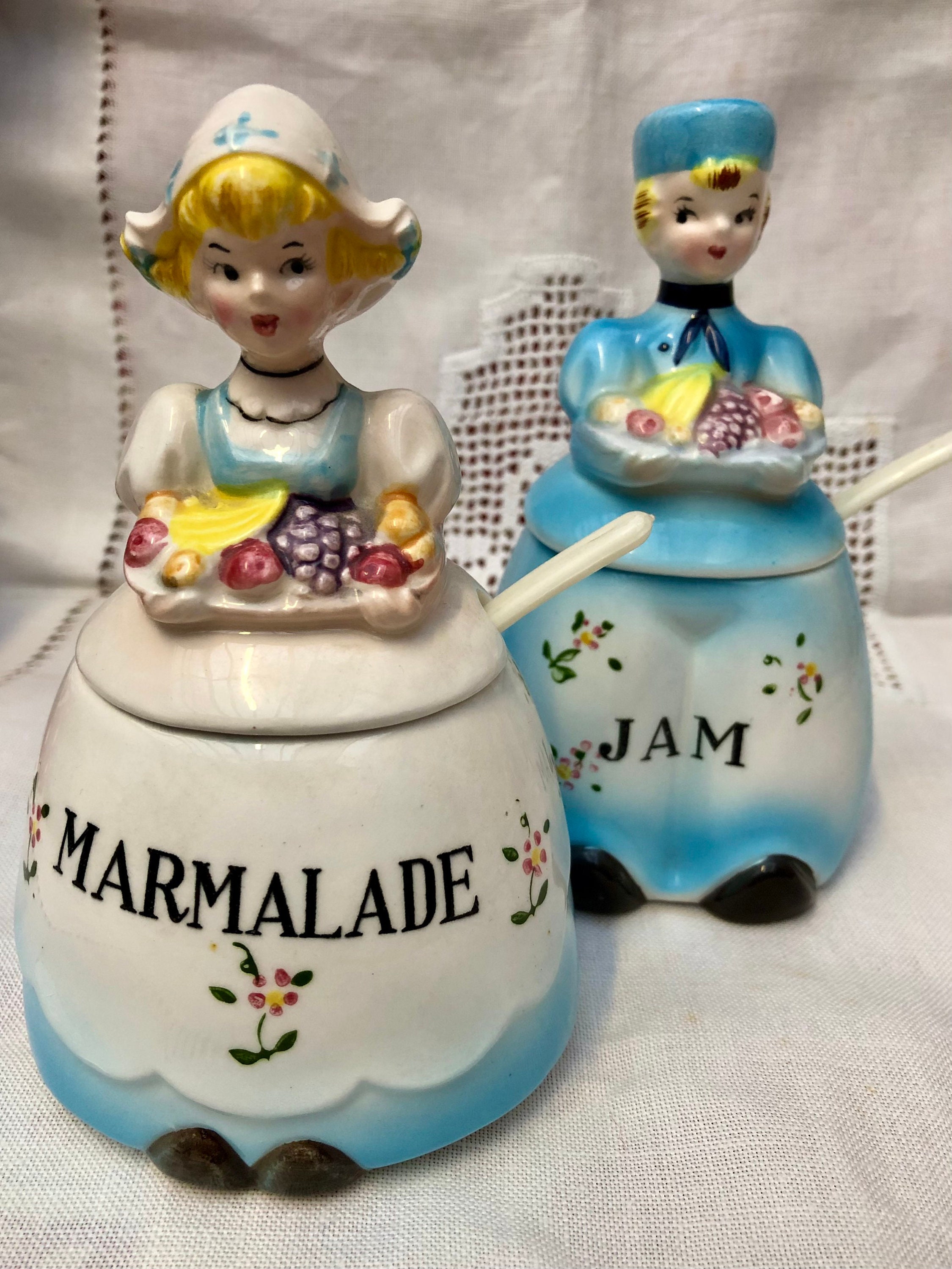 Vintage 1950s Fairylite Kitsch Ceramic Preserve Pots - Etsy