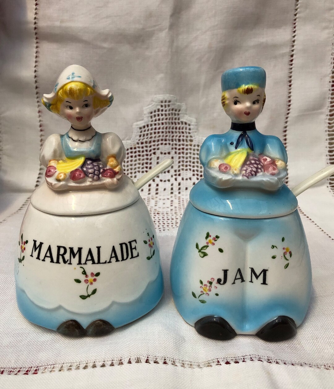 Vintage 1950s Fairylite Kitsch Ceramic Preserve Pots - Etsy