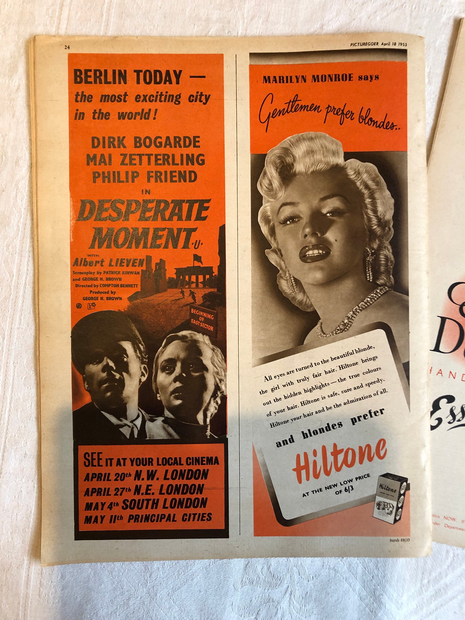 1950s Hollywood Ephemera, 1952 & 1953 Picturegoer Magazines, National ...
