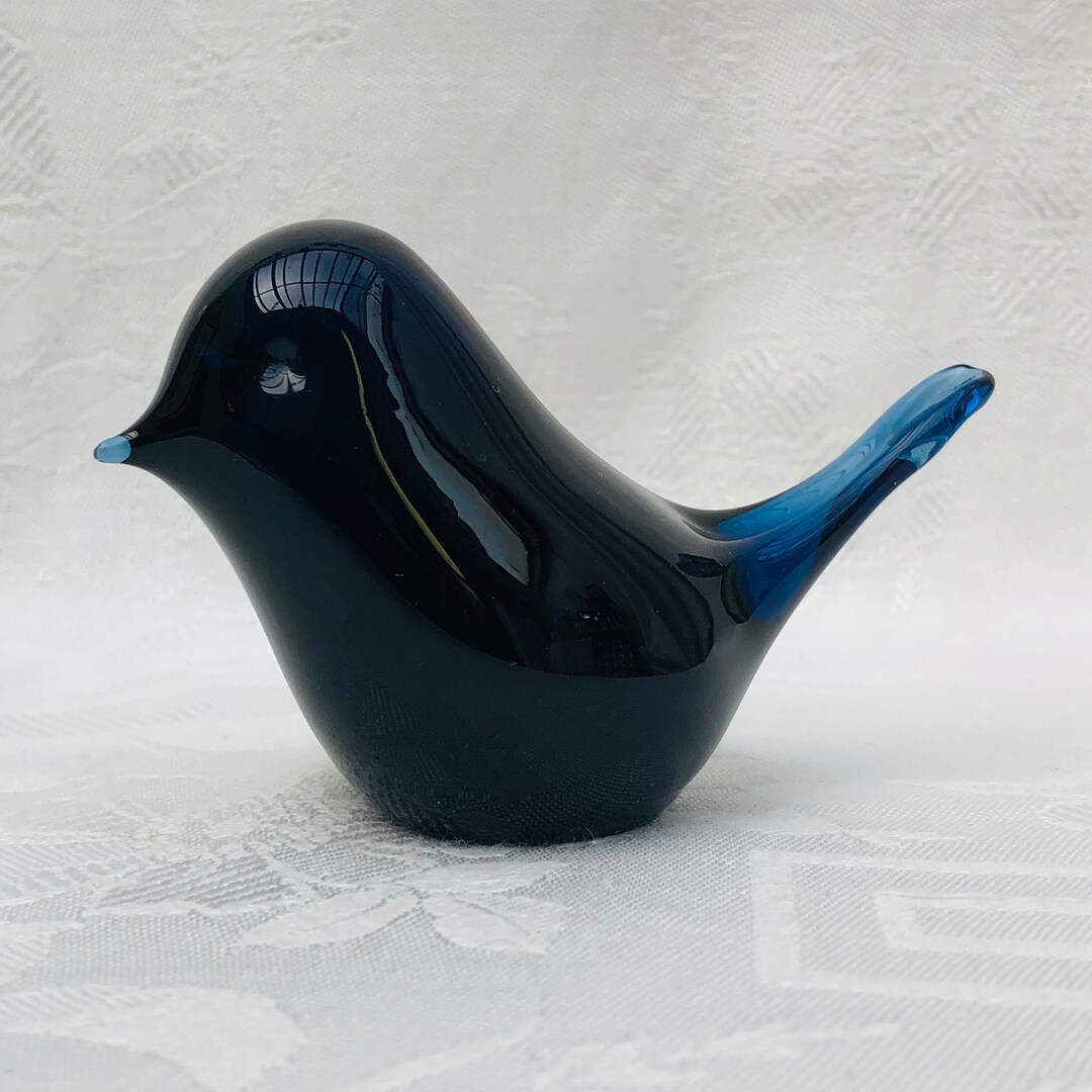 Midcentury Art Glass, Blue Glass Bird Paperweight, Wedgwood England - Etsy