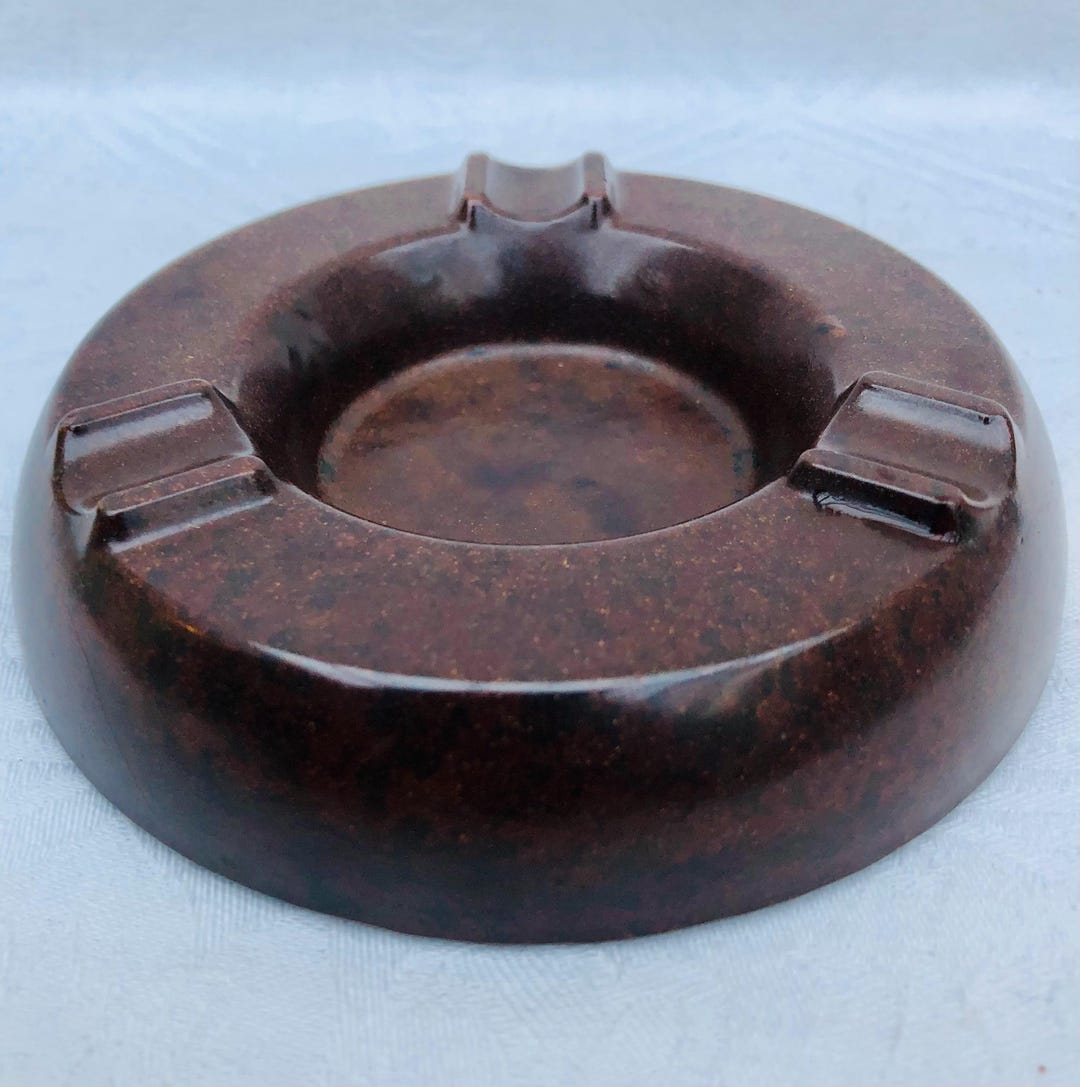 1930s Art Deco, Bakelite Ashtray, Chocolate Brown Speckled Bakelite. - Etsy
