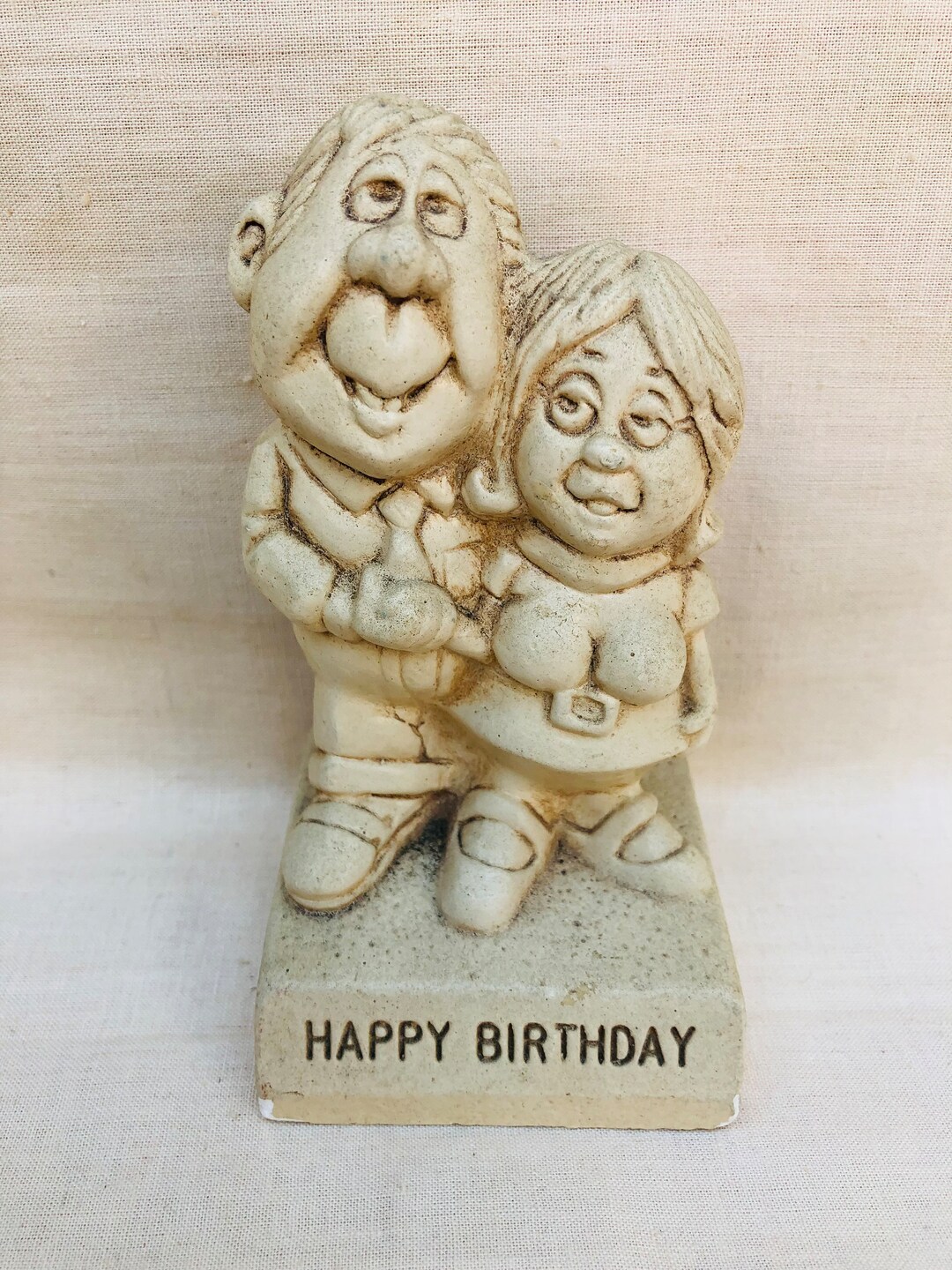 1970s Retro Happy Birthday Plaster Figurine by PAULA Made in UK - Etsy
