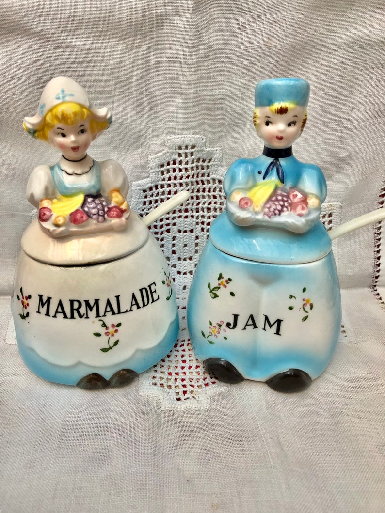 Vintage 1950s Fairylite Kitsch Ceramic Preserve Pots - Etsy