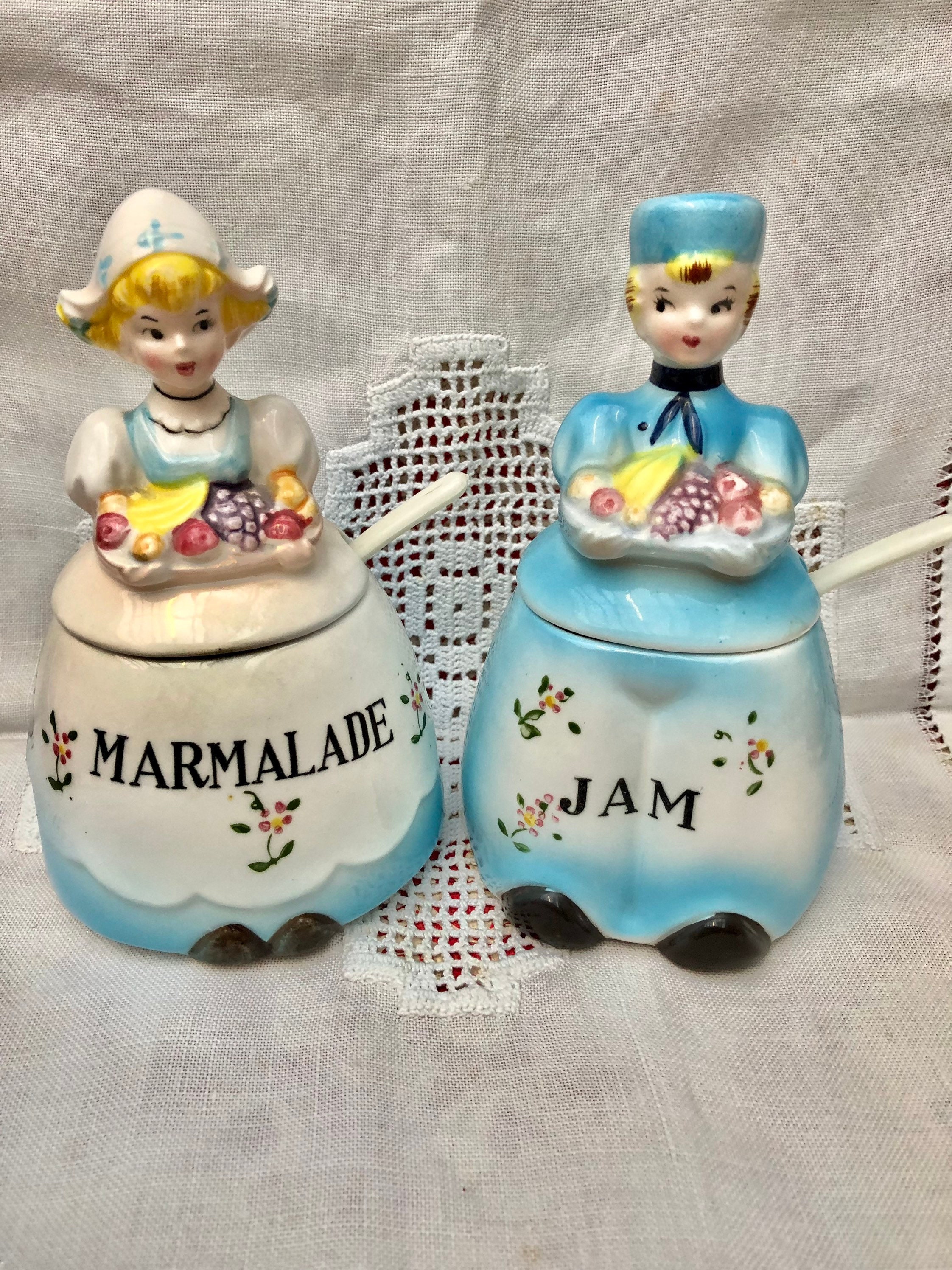 Vintage 1950s Fairylite Kitsch Ceramic Preserve Pots - Etsy