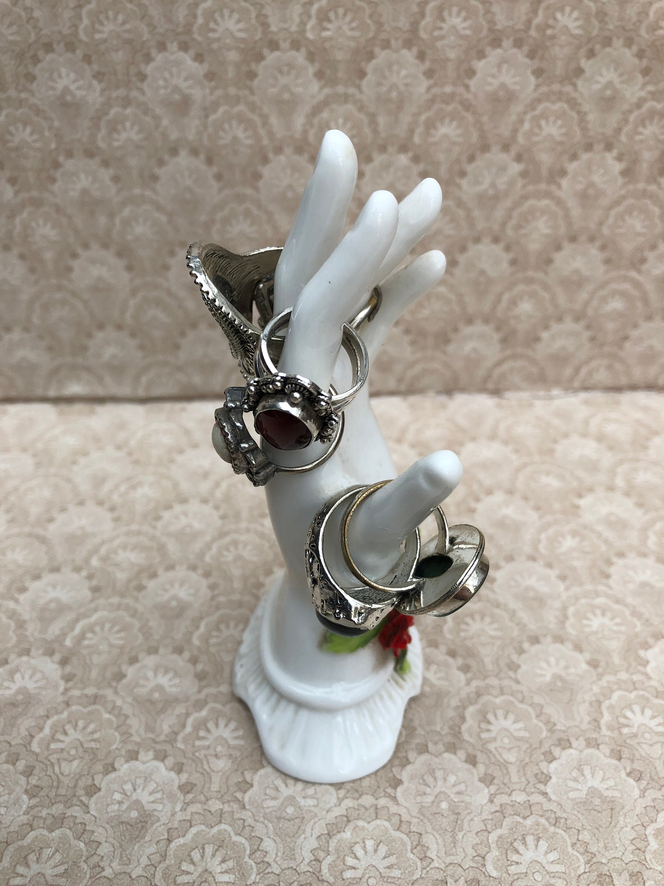 Victorian Style Bone China Ladies Hand Finger Ring - Etsy