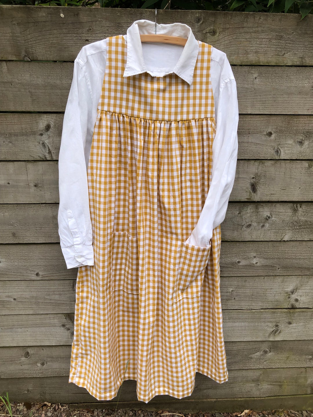 Yellow Lele Gingham Pinafore Dress - Etsy