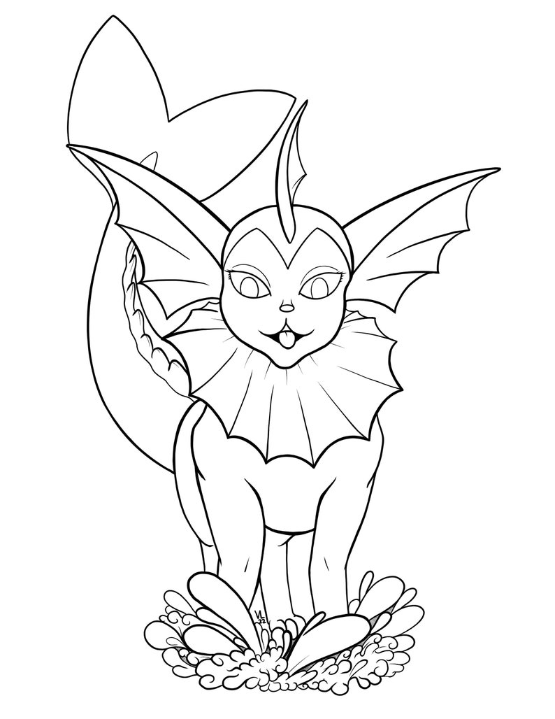 Pokemon Vaporeon Coloring Page - Etsy