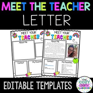 Meet the Teacher Letter Template Editable - Etsy