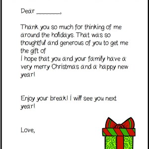 Christmas Thank You Letters to Students - Etsy