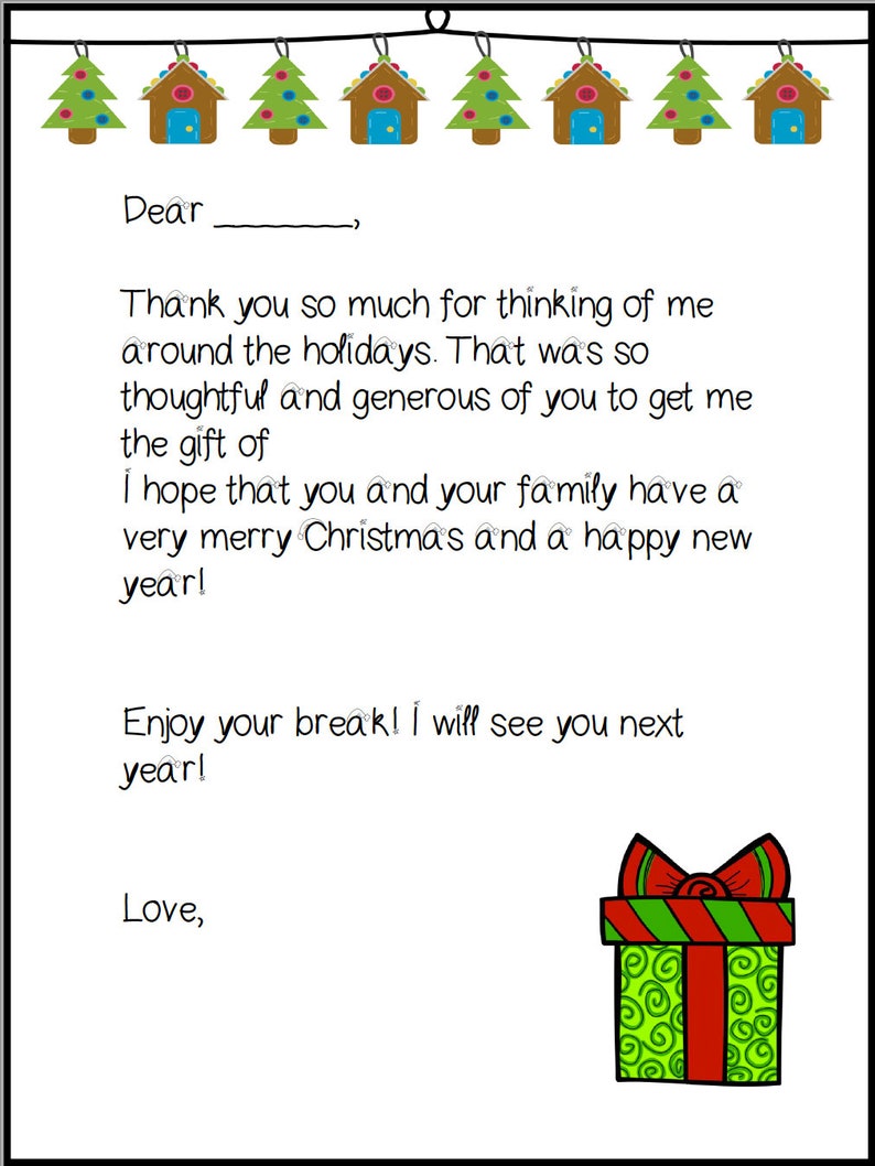 Christmas Thank You Letters to Students - Etsy