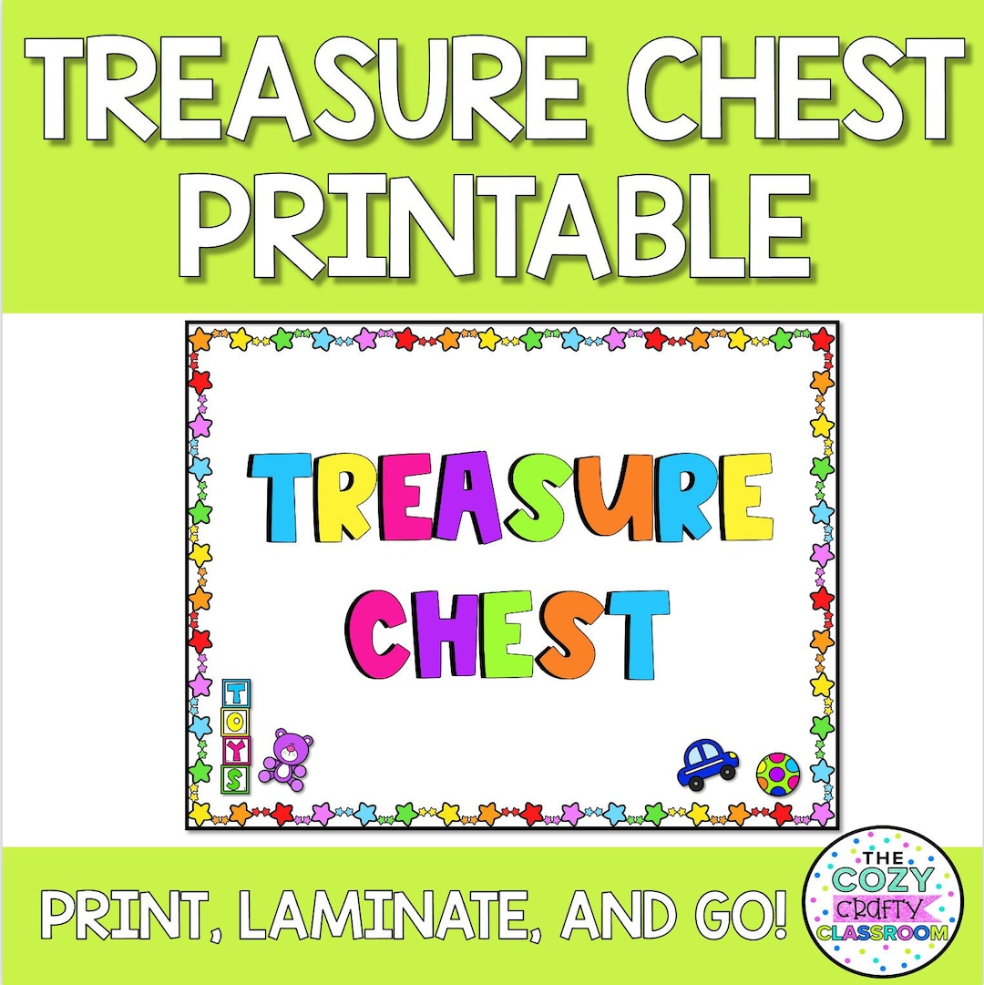 Treasure Chest Printable Sign - Etsy