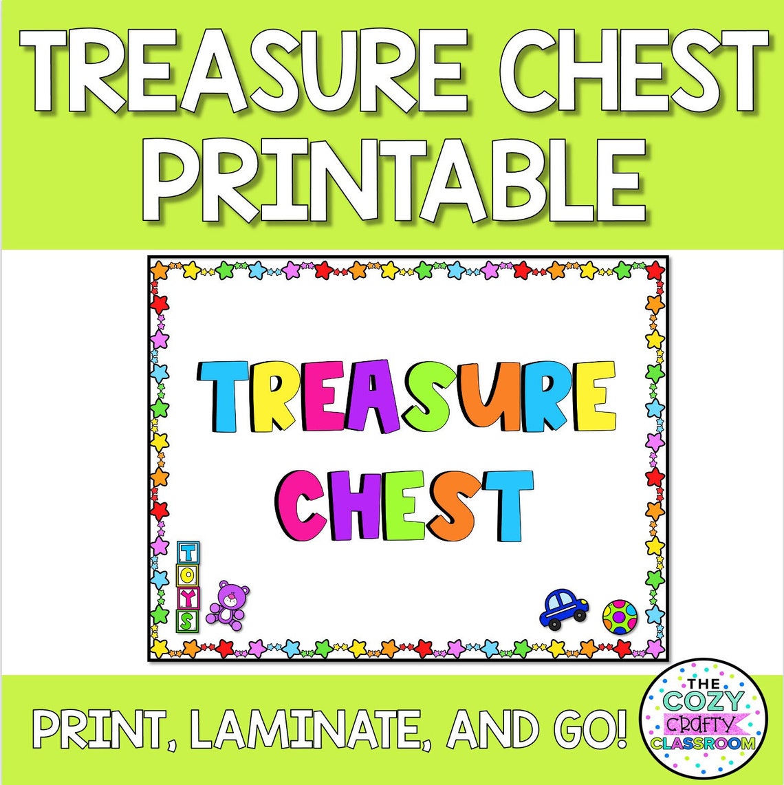 Treasure Chest Printable Sign - Etsy