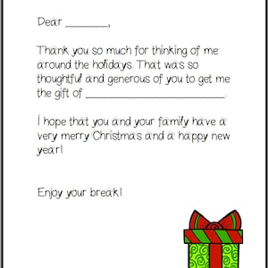 Christmas Thank You Letters to Students - Etsy