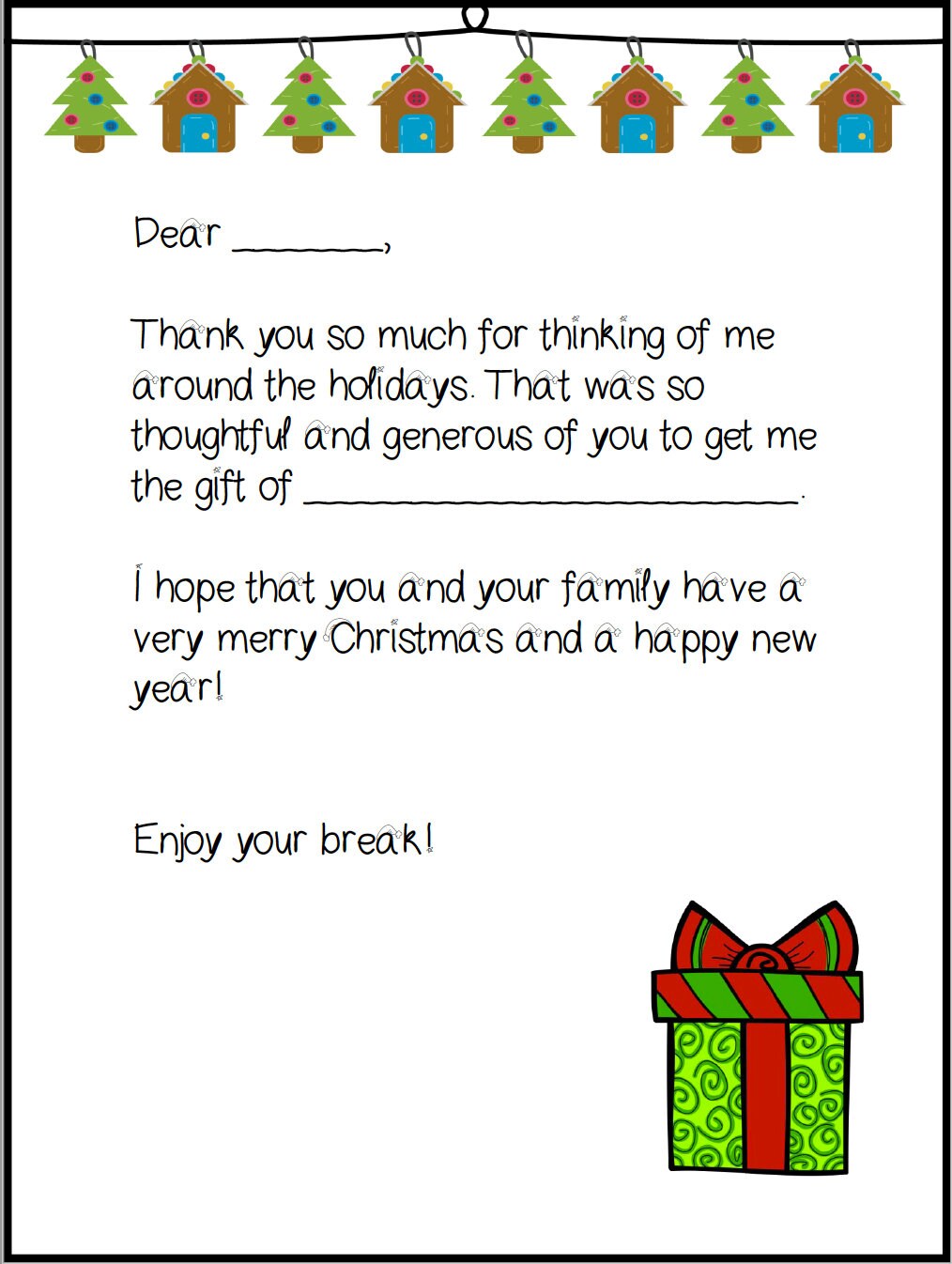 Christmas Thank You Letters to Students - Etsy
