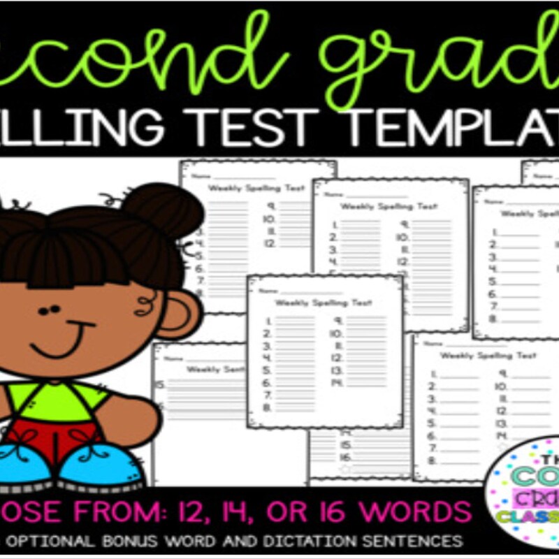 Spelling Test Template - Etsy