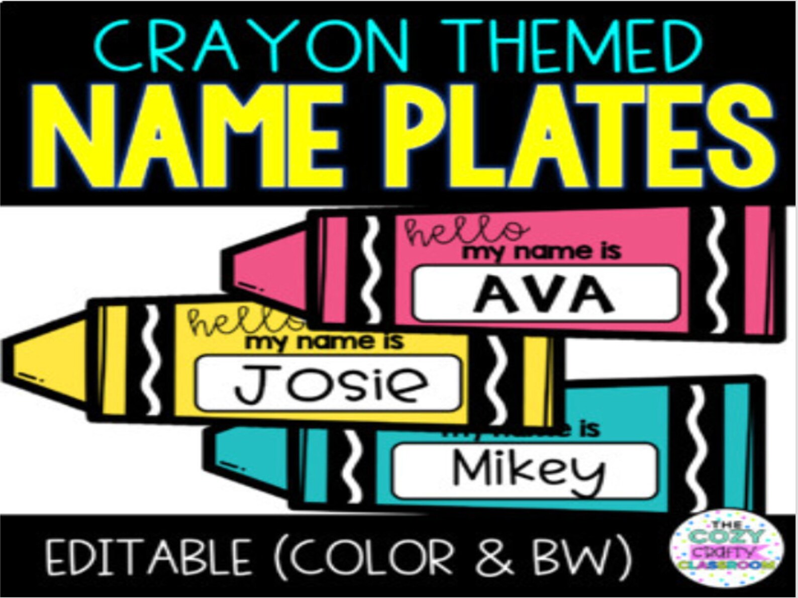 Crayon Name Plates - Etsy