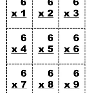 Multiplication Fact Flash Cards Printable 0-12 - Etsy