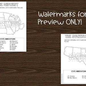 5 Regions of the United States Activities - Etsy