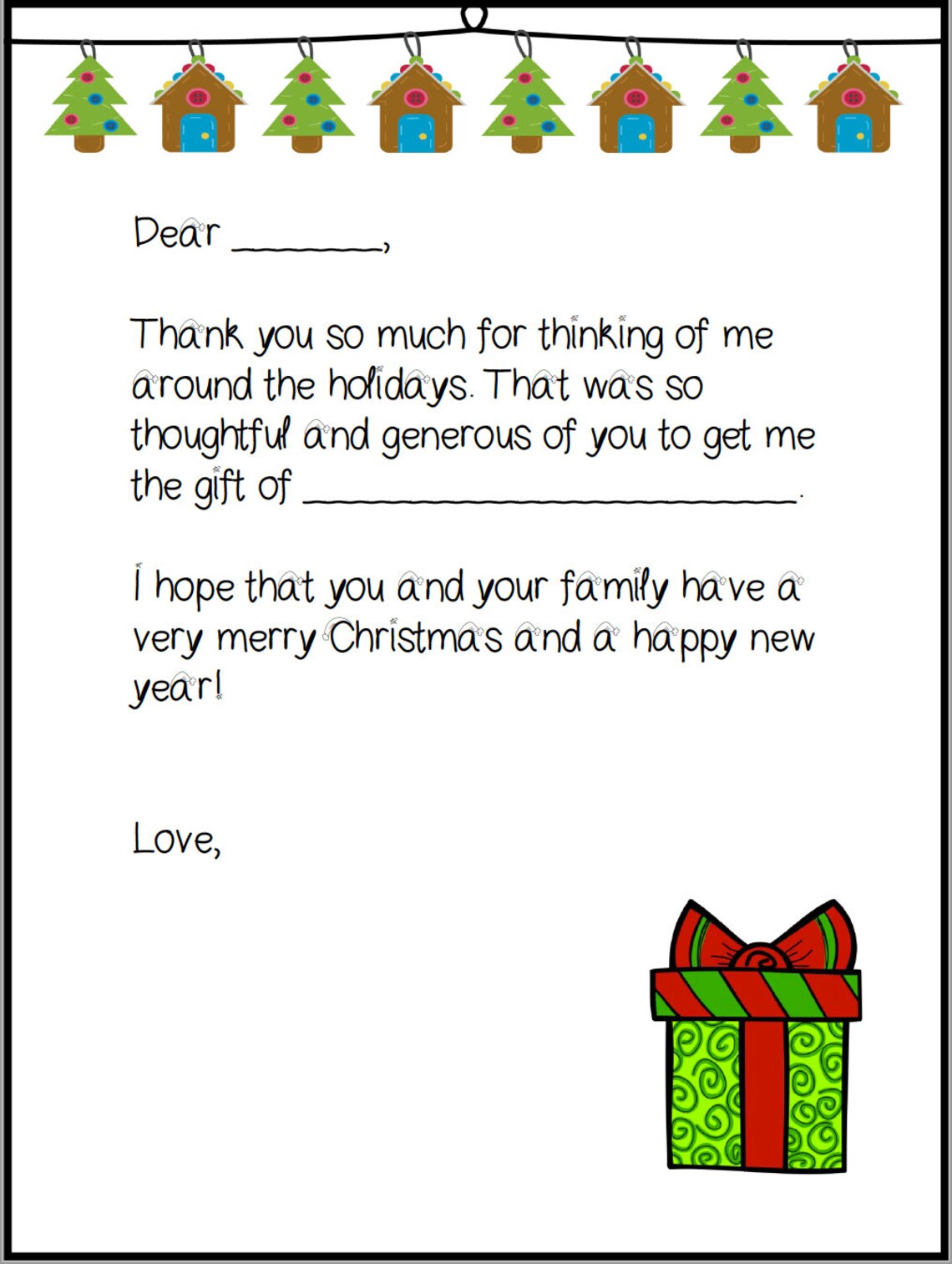 Christmas Thank You Letters to Students - Etsy