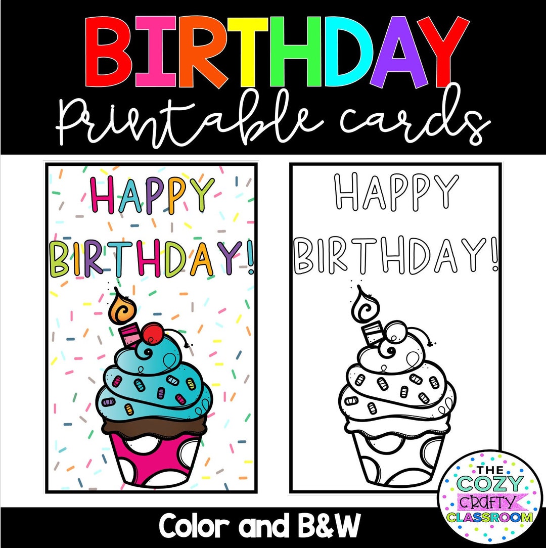 Happy Birthday Card Printable - Etsy