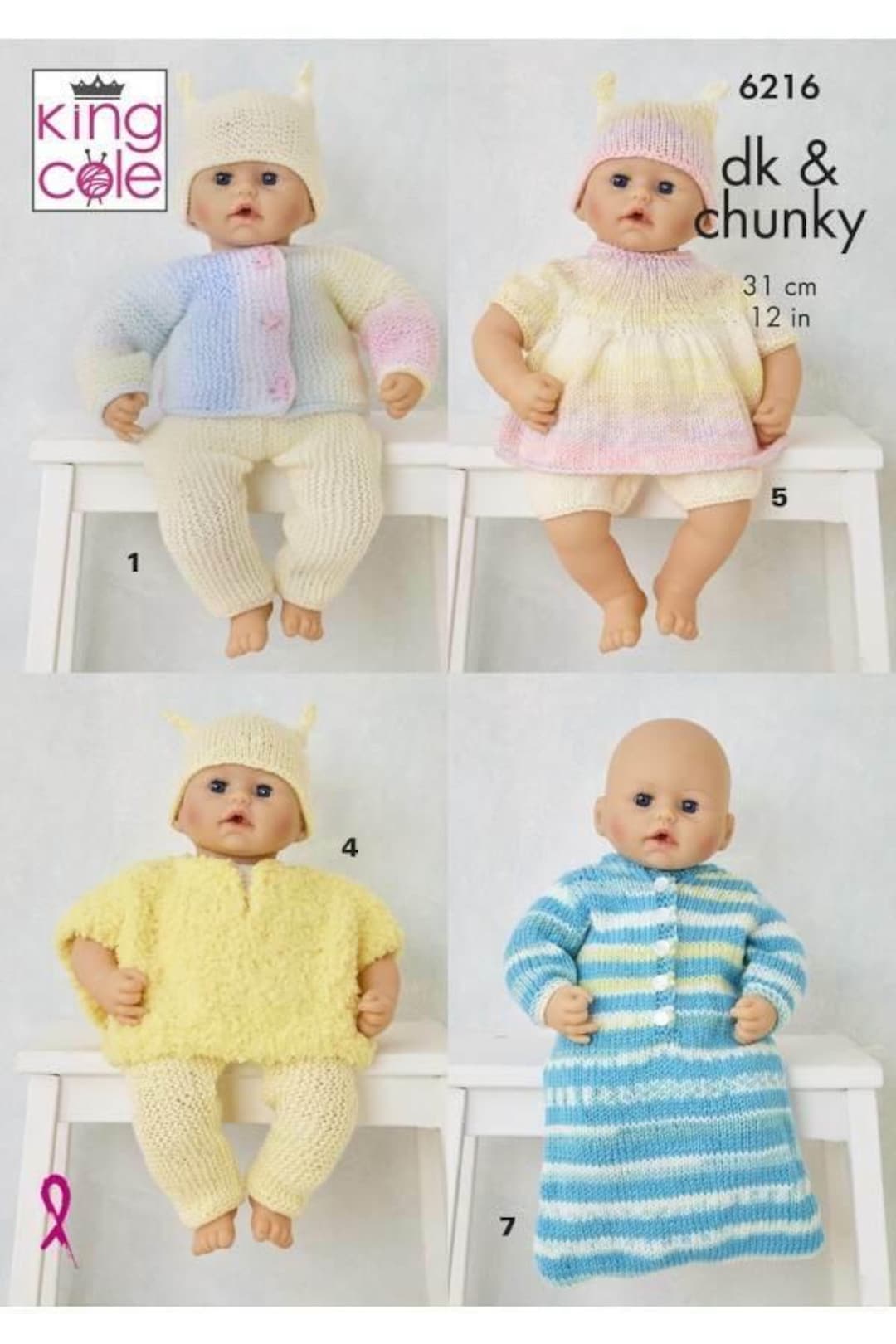 King Cole 6216 Dolls Clothes (leaflet) Knitting Pattern - Etsy UK
