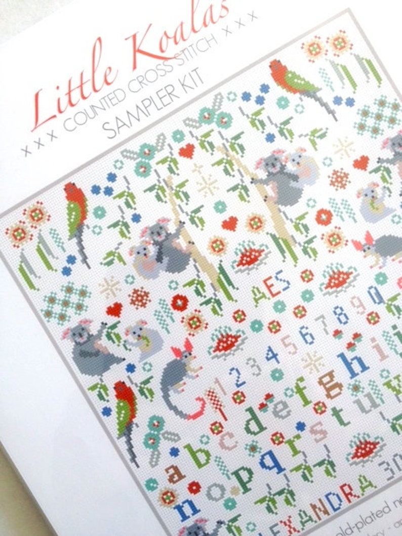 CROSS STITCH KIT Personalised Little Koalas Sampler by - Etsy UK