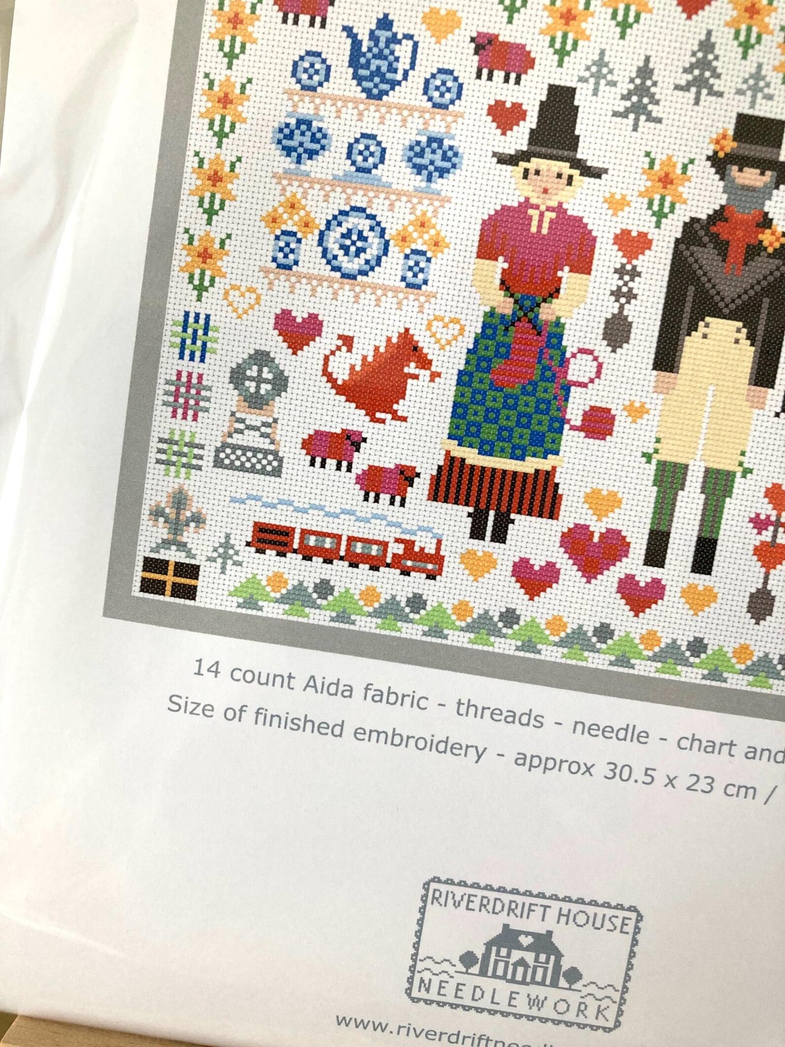CROSS STITCH KIT Welsh Folkies Sampler by Riverdrift House - Etsy