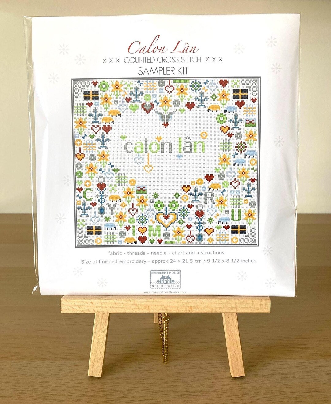 CROSS STITCH KIT Calon Lan (pure Heart) Welsh Sampler by Riverdrift ...
