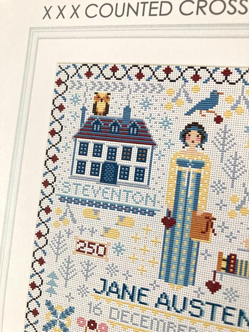 CROSS STITCH KIT Jane Austen 250 Years Celebration Sampler by ...