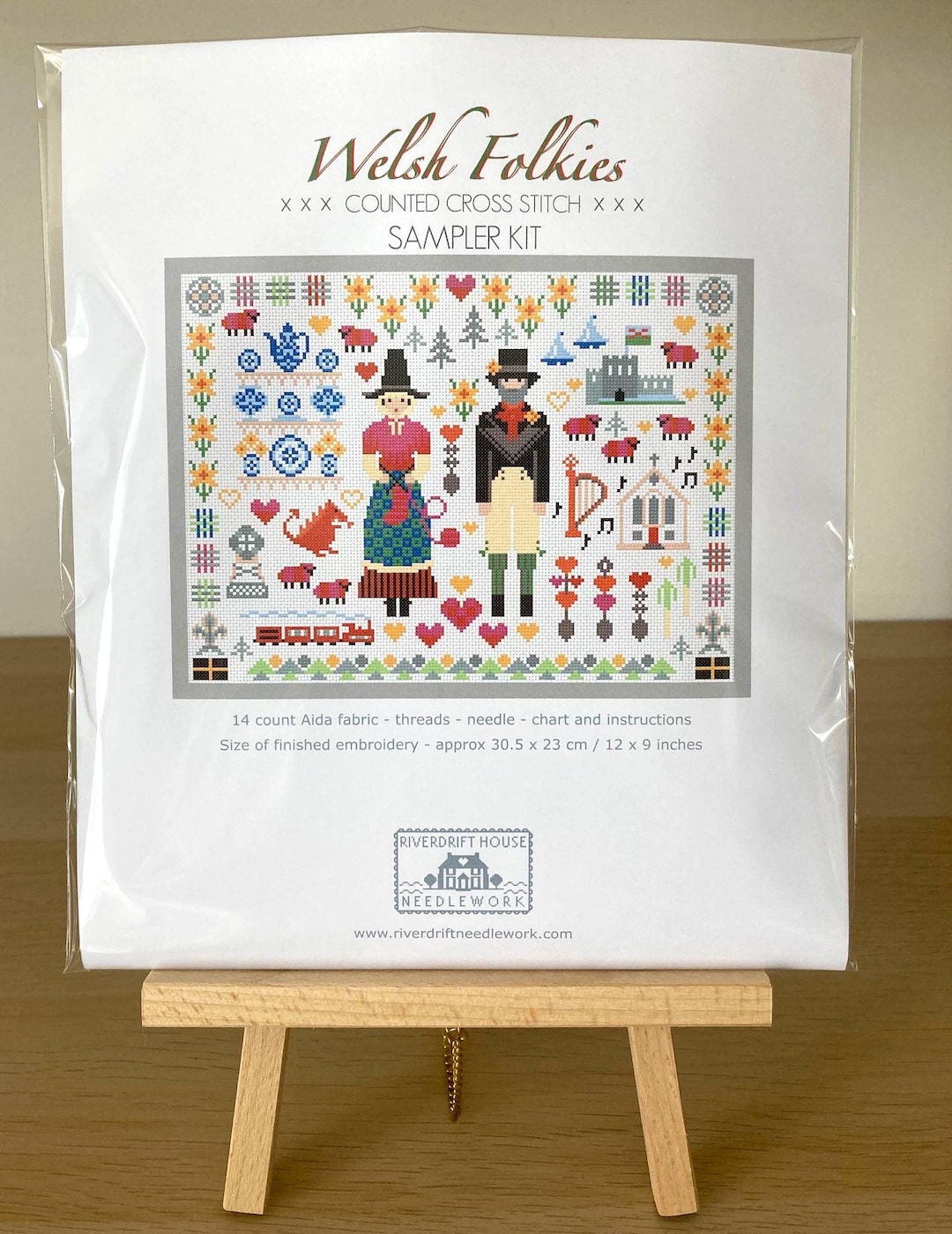 CROSS STITCH KIT Welsh Folkies Sampler by Riverdrift House - Etsy