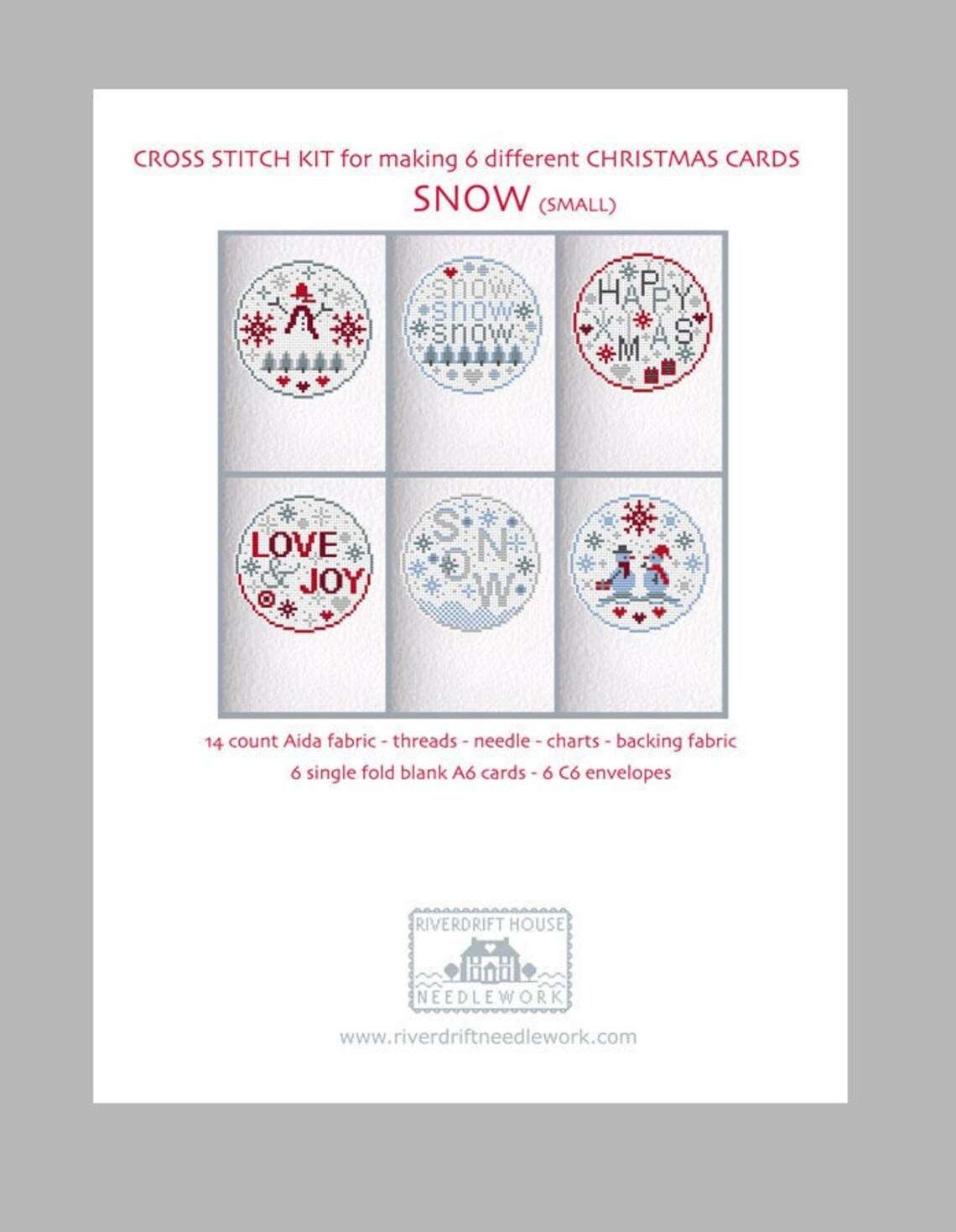CROSS STITCH Cards KIT 6 Snow Christmas Cards to Stitch and - Etsy